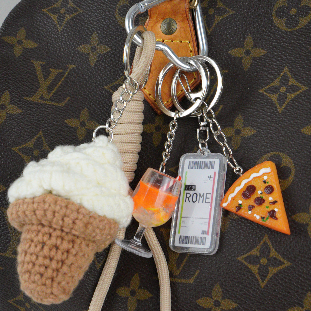 Roma Italy-Inspired Bag Charm Crochet & Aperol | BamLuxuryStore ...