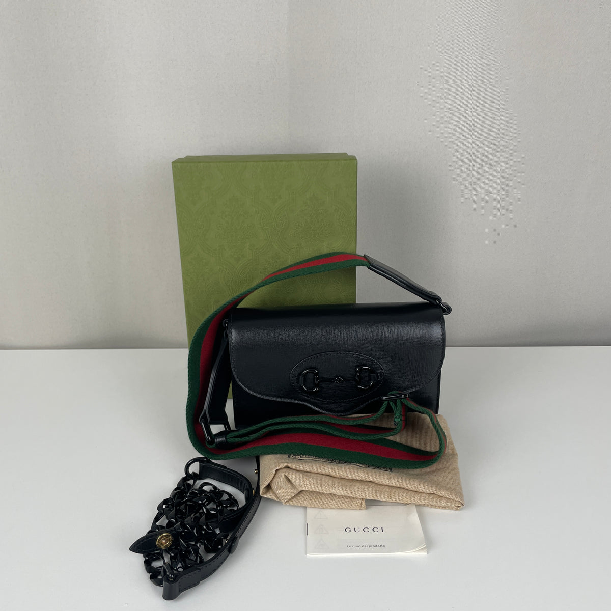 Gucci WOC full black leather crossbody bag – bamluxurystore