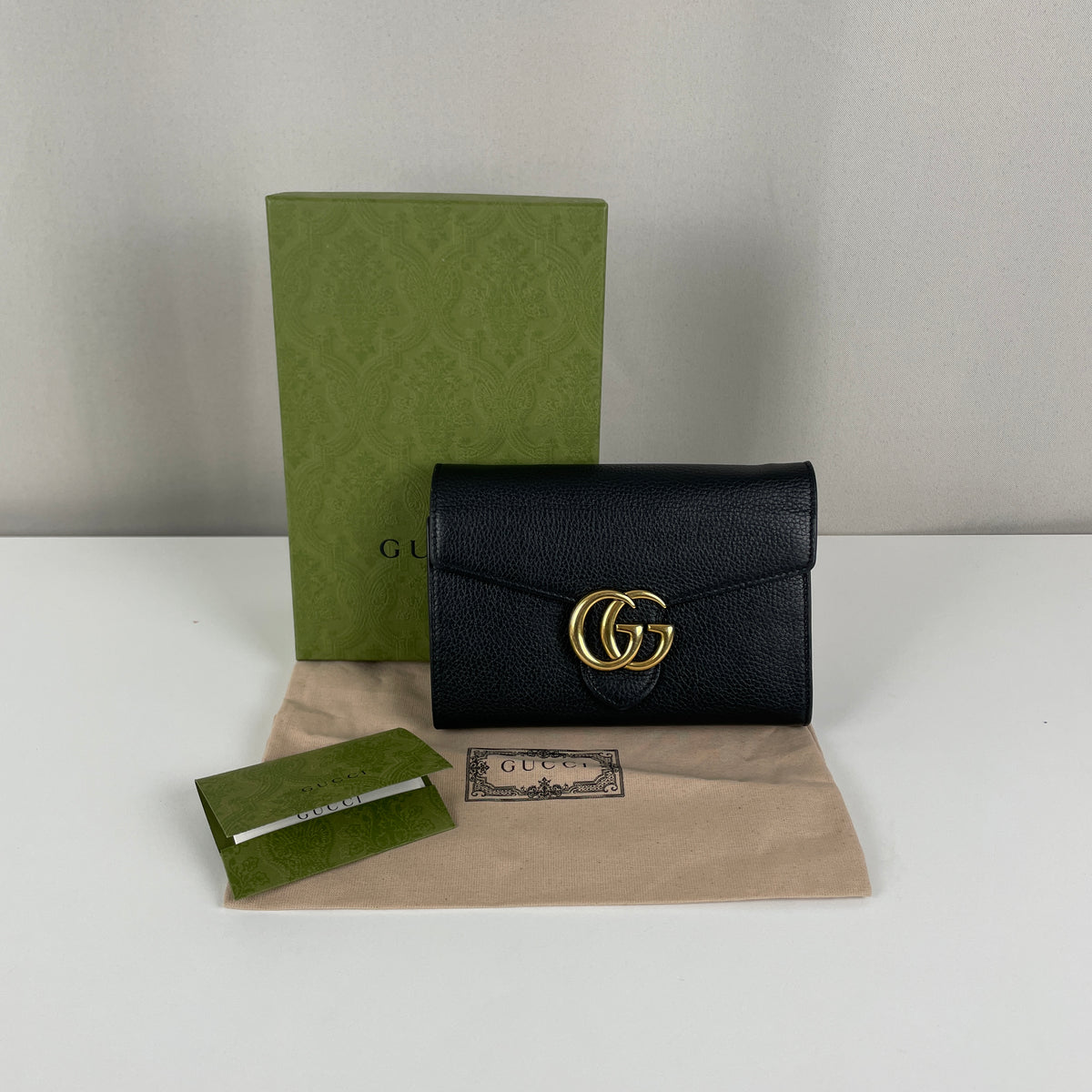 Gucci WOC black grained leather crossbody bag – bamluxurystore
